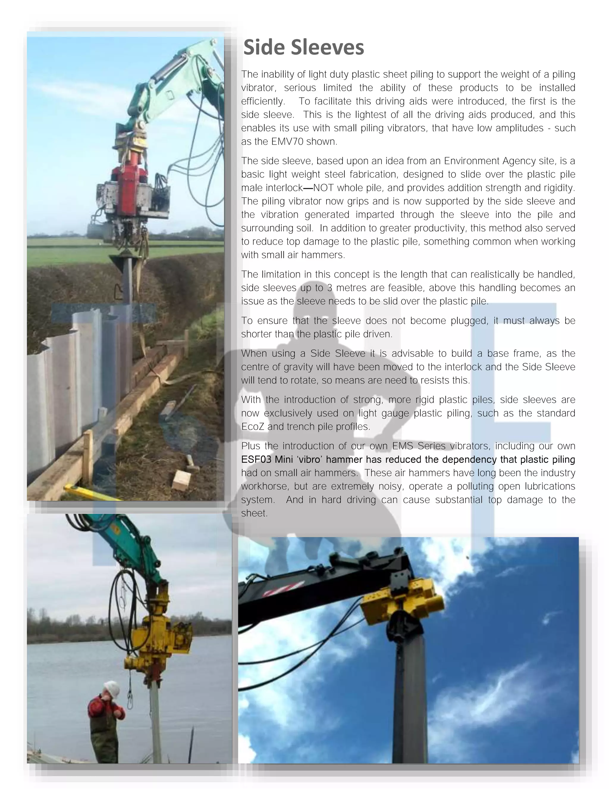 The Hammerman Equipment Piling Mandrels for Plastic Sheet Piling | PDF