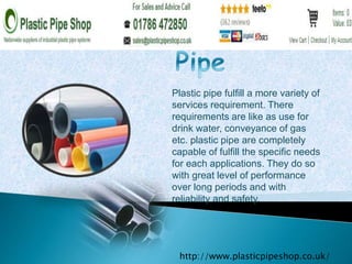 Plastic pipe | PPTX