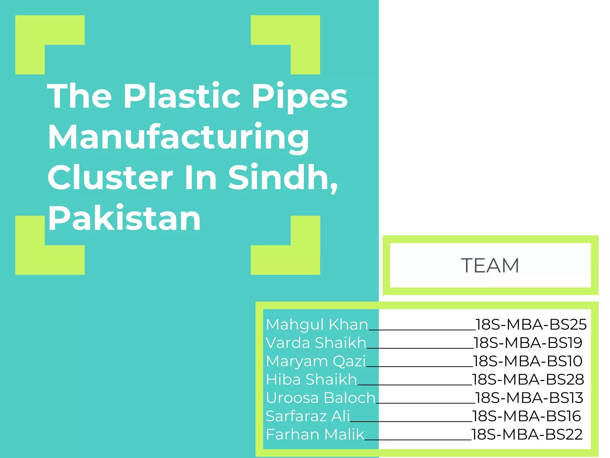 The Plastic Pipes Manufacturing Cluster In Sindh,Pakistan | PPTX ...