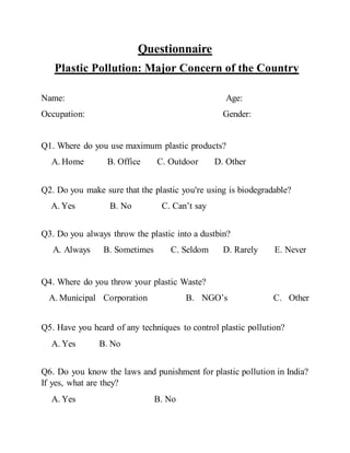Plastic pollution | PDF