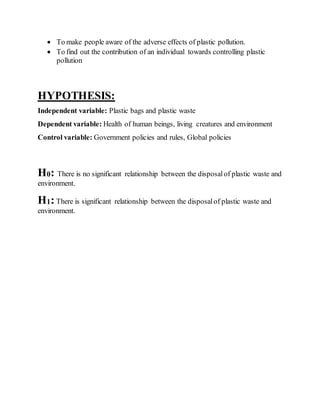 Plastic pollution | PDF