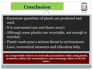 Plastic pollution and management | PPTX