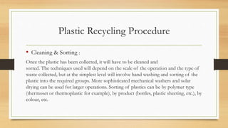 Recycling of Plastics | PPTX