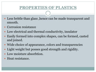 Plastics ( manufacture, types,application,examples) | PPTX
