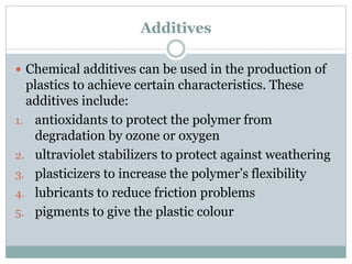 Plastics ( manufacture, types,application,examples) | PPTX