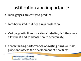 Plastics cover materials for table grapes | PPTX