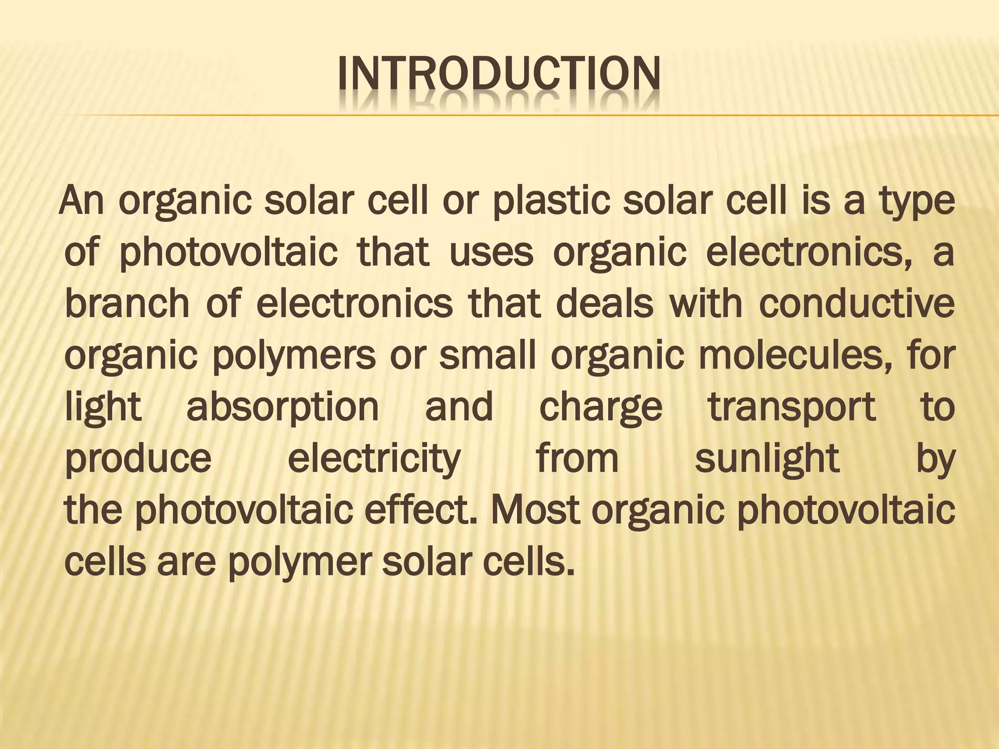 Plastic solar cells | PPTX