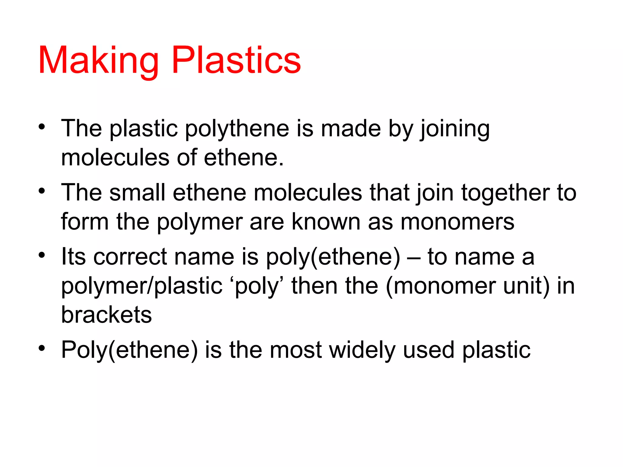 Plastics polymerisation | PPT