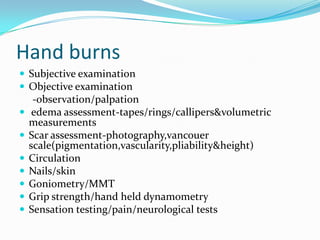 Plastic surgery & physiotherapy in burns | PPTX