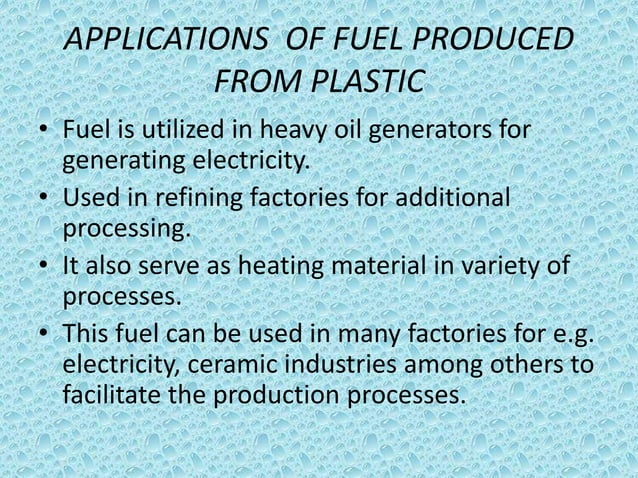Plastic to fuel | PPTX | Science