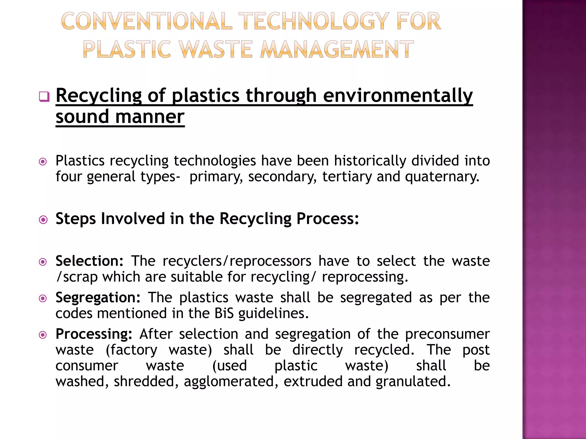 Plastic waste management | PPTX