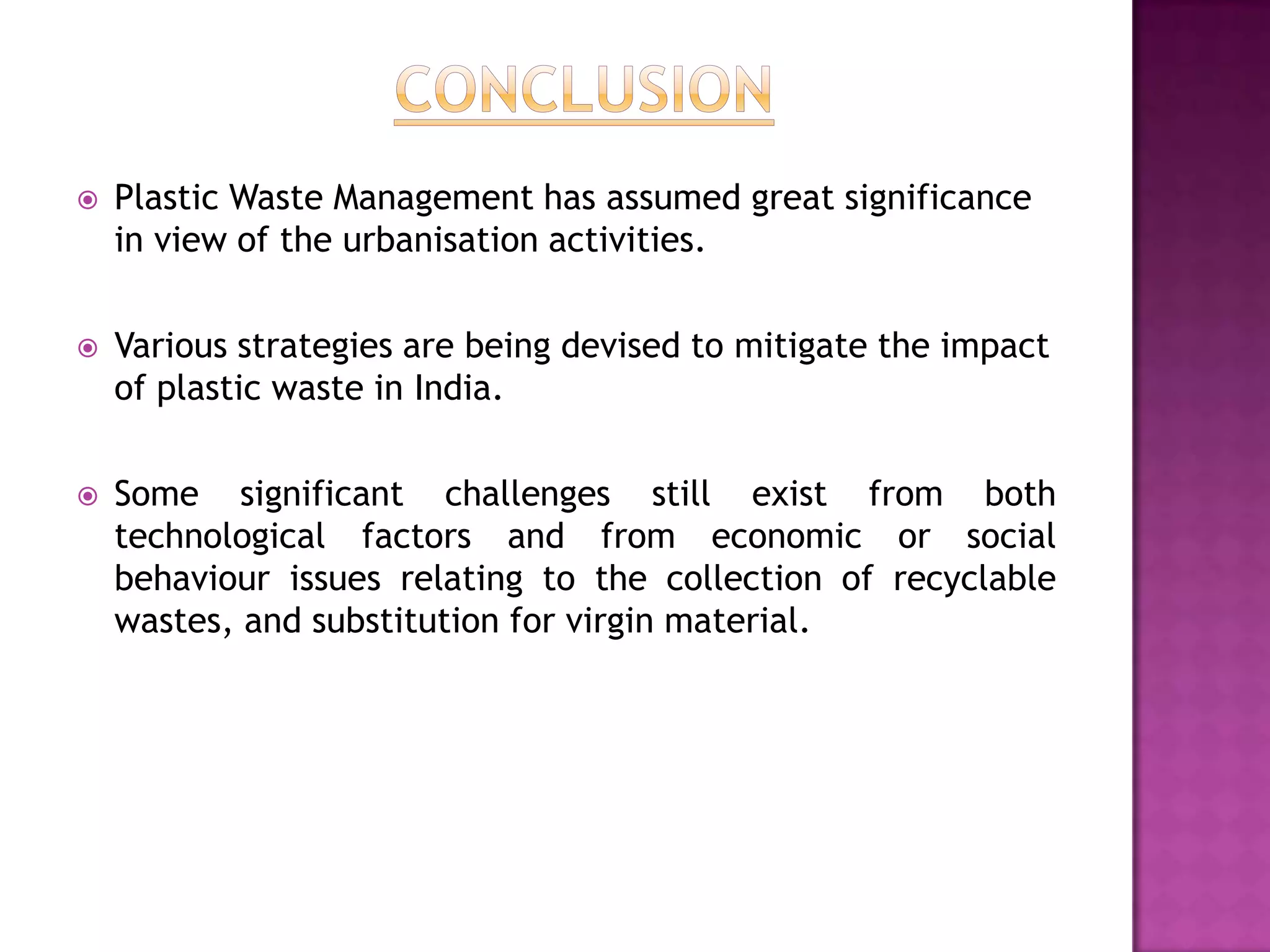 Plastic waste management | PPTX