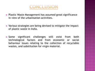 Plastic waste management | PPT