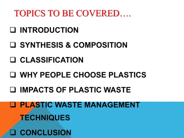 Plastic waste management | PPT