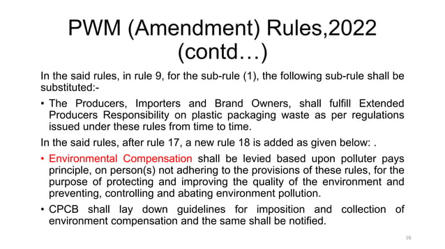 Plastic Waste Management rules.pptx | Environment | Science