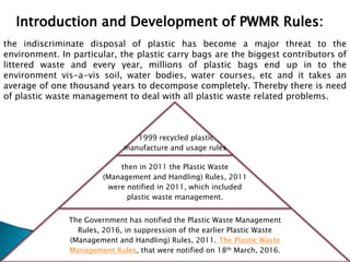 Plastic waste management rules 2016 | PPTX