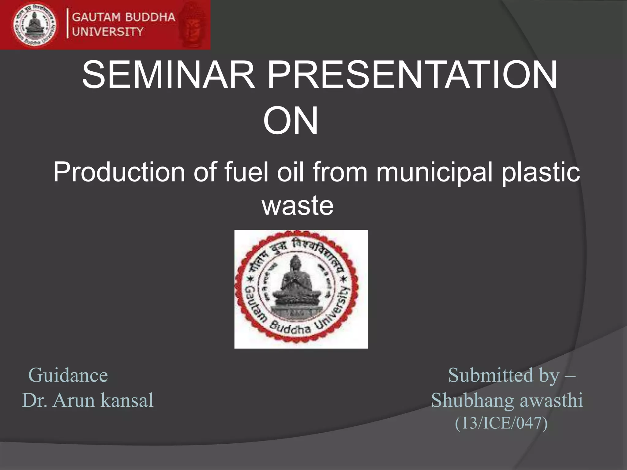 Plastic waste ppt | PPT