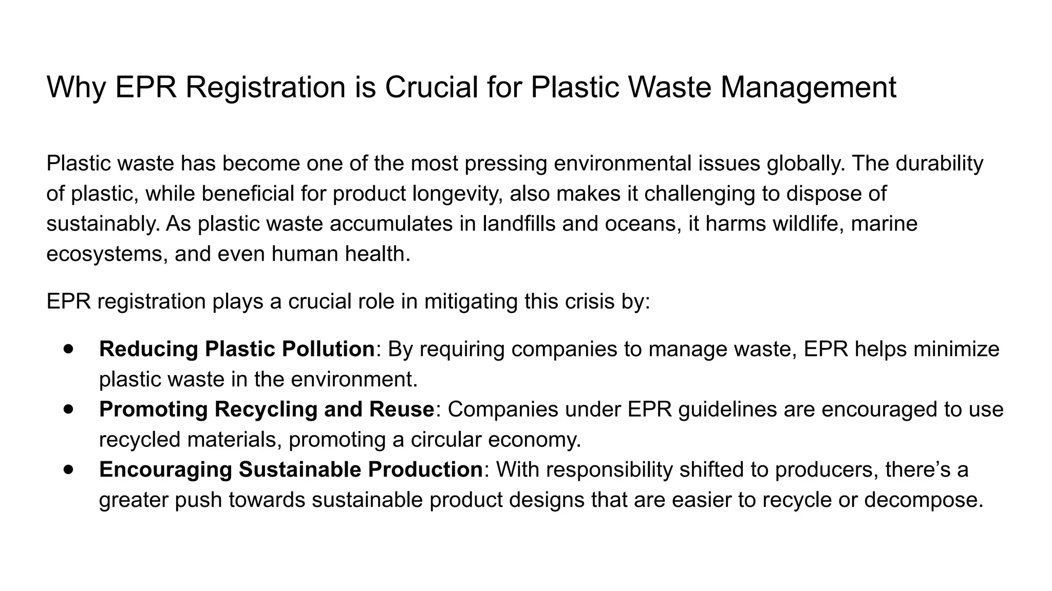 How Does EPR Registration Help in Plastic Waste Management | PPT