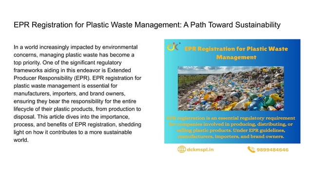 How Does EPR Registration Help in Plastic Waste Management | PPT