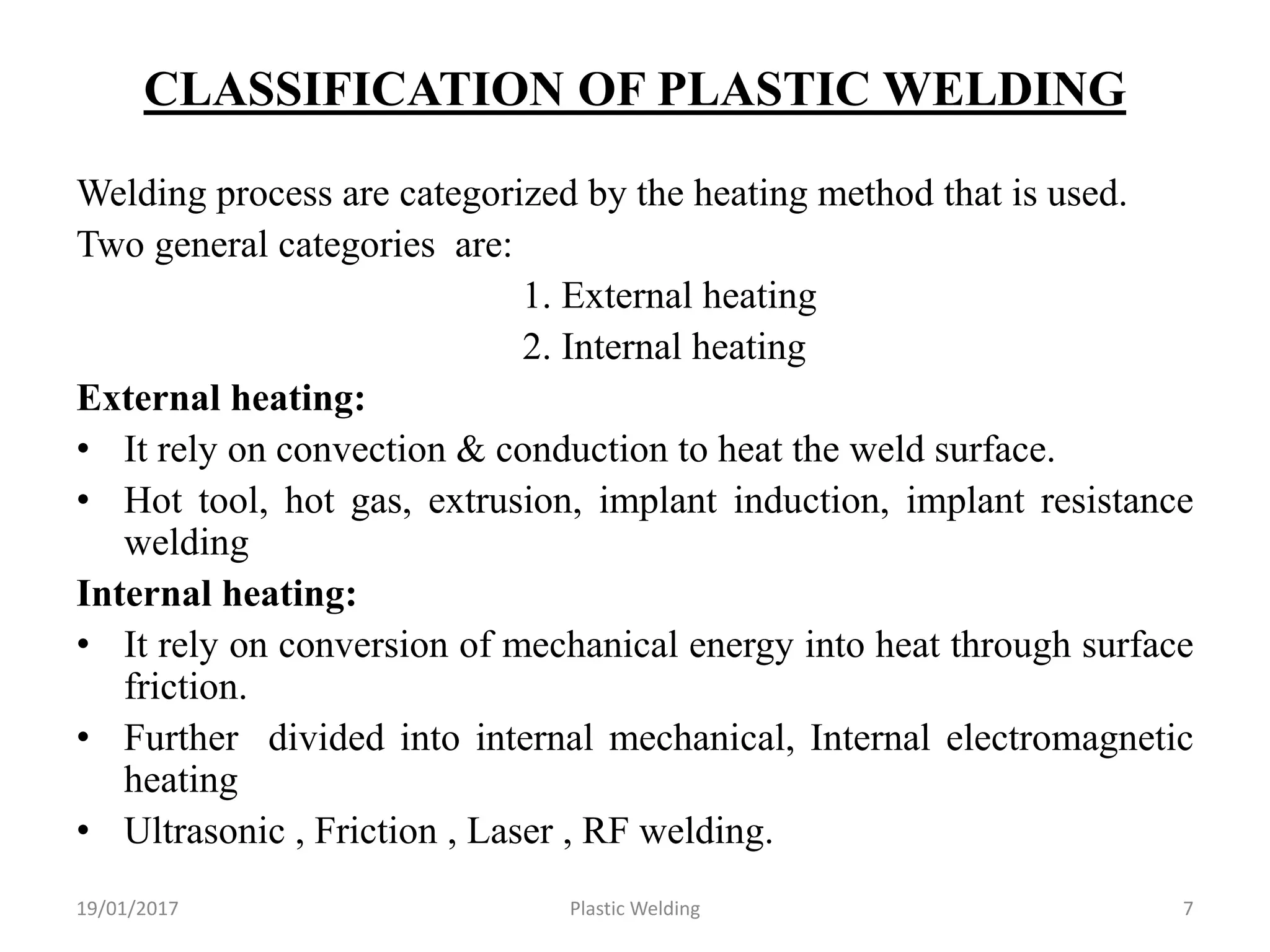 Plastic welding seminar | PPTX
