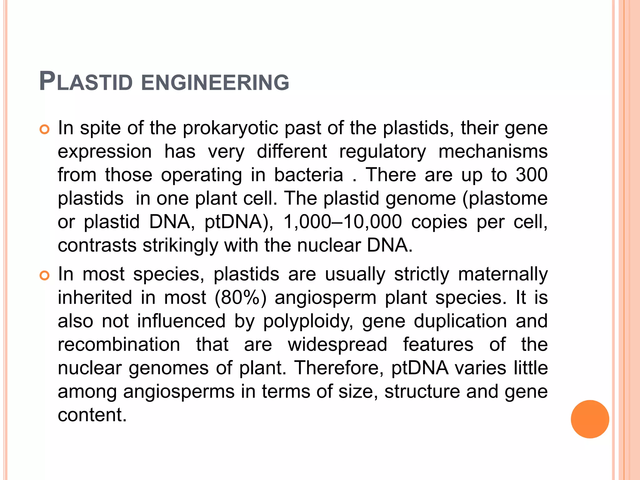 Plastid engineering | PPTX
