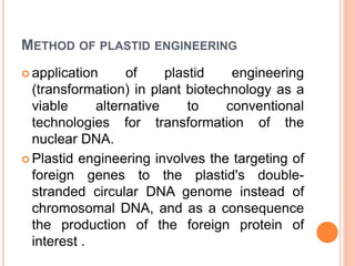 Plastid engineering | PPTX | Agriculture | Industries