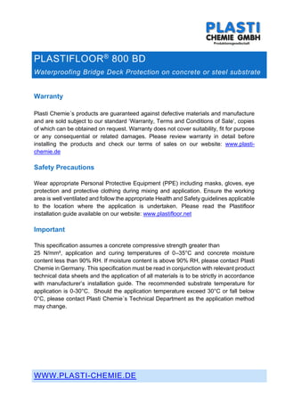 Plastifloor Bridge Deck Waterproofing System_Flyer | PDF