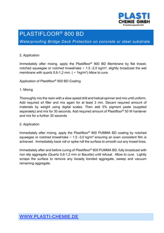 Plastifloor Bridge Deck Waterproofing System_Flyer | PDF