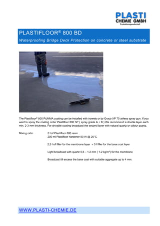 Plastifloor Bridge Deck Waterproofing System_Flyer | PDF