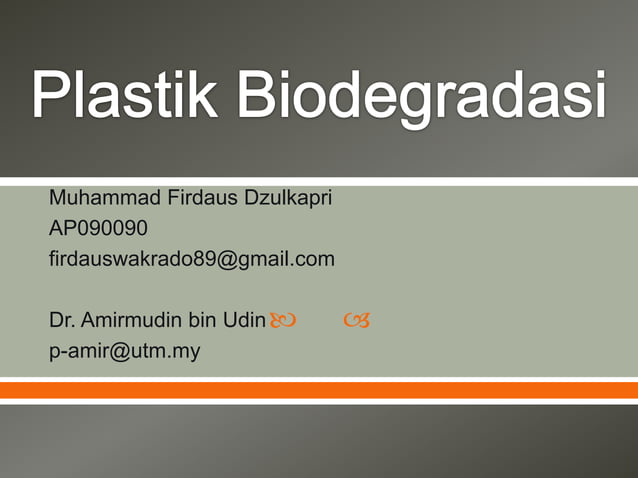 Plastik biodegradasi powerpoint | PPTX