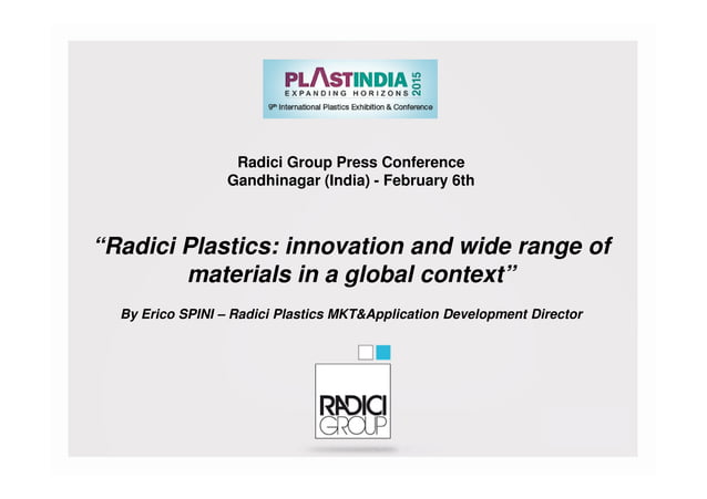 Radici Plastics: innovation and wide range of materials in a global ...