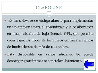 Plataforma virtual claroline | PPTX