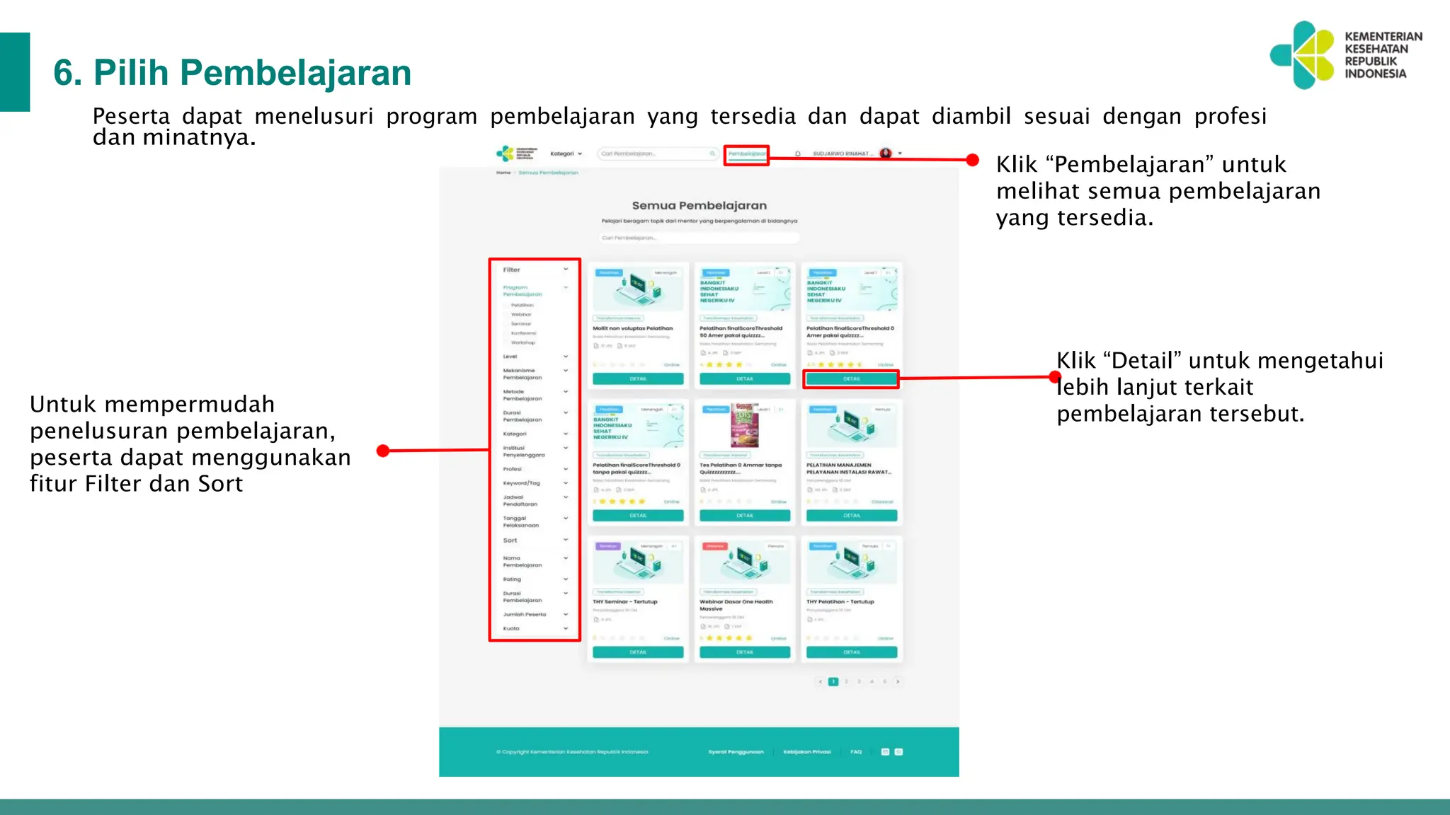 alur plataran sehat untuk peserta di lms kemkes | PDF