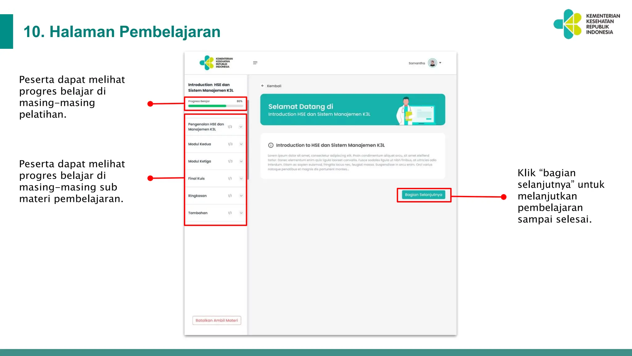 alur plataran sehat untuk peserta di lms kemkes | PDF