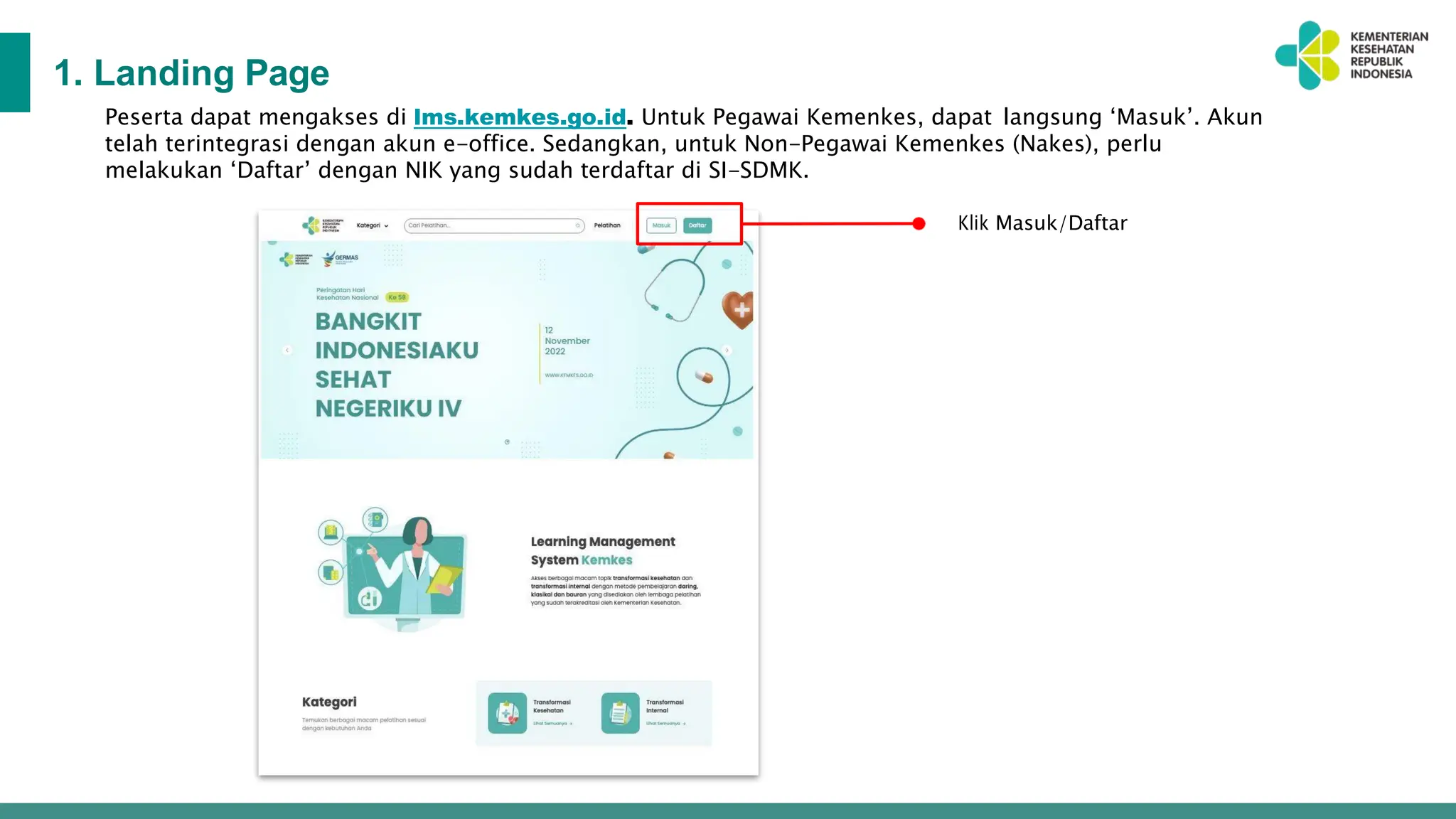 alur plataran sehat untuk peserta di lms kemkes | PDF