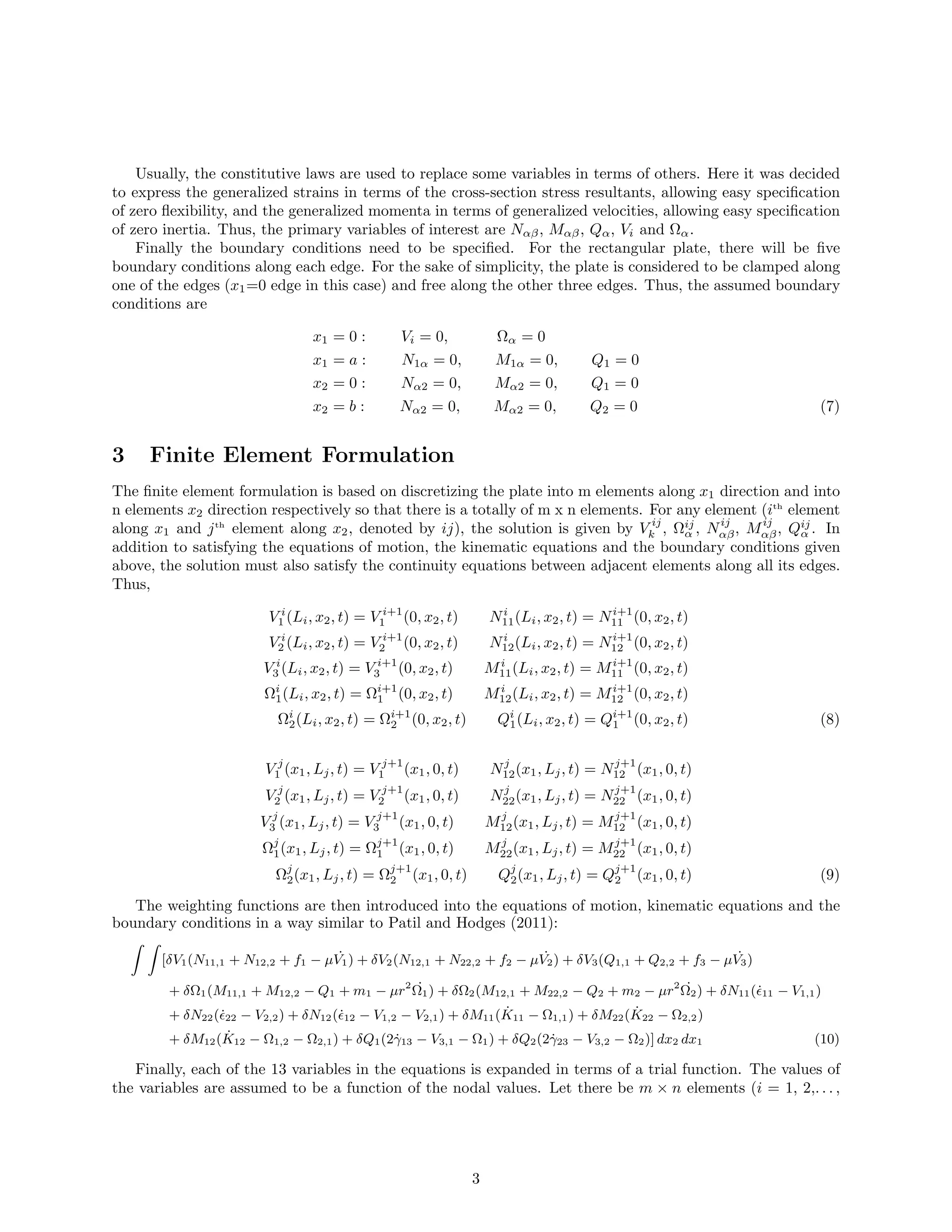 Finite Element Formulation for Dynamics of a Moving Plate | PDF