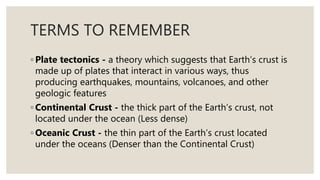 Plate tectonic terms | PPTX | Geography | Science