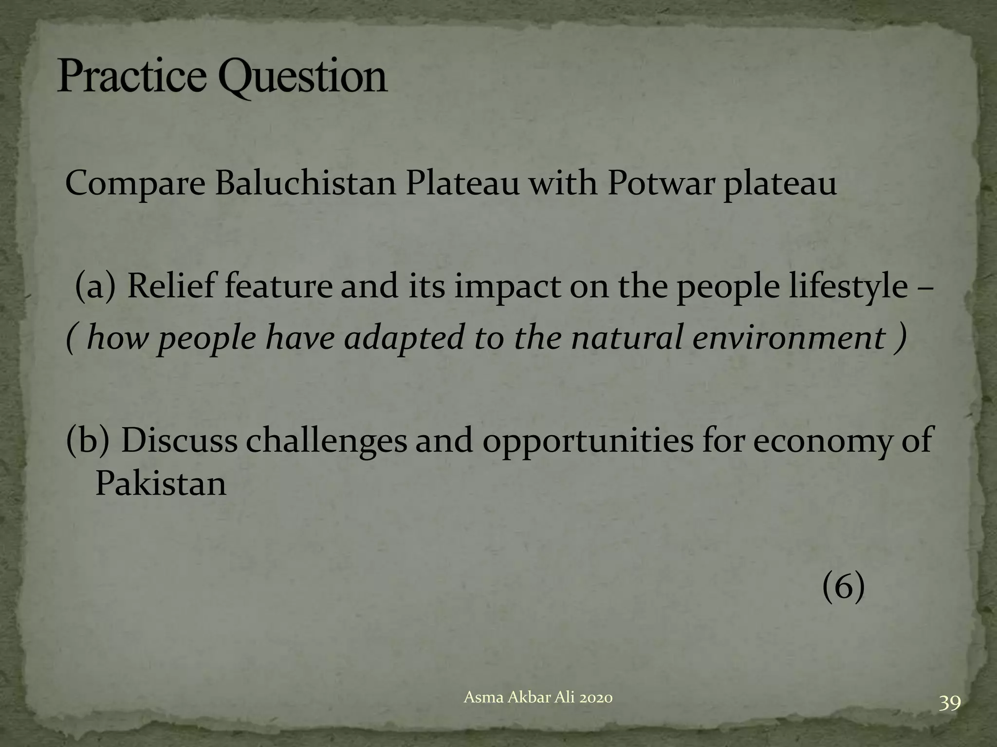 Plateau and Kharan deserts of Pakistan | PPTX