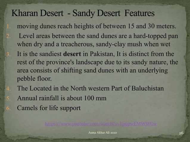 Plateau and Kharan deserts of Pakistan | PPTX