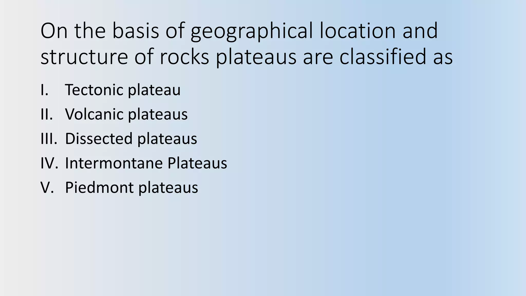 Plateau and plains | PDF