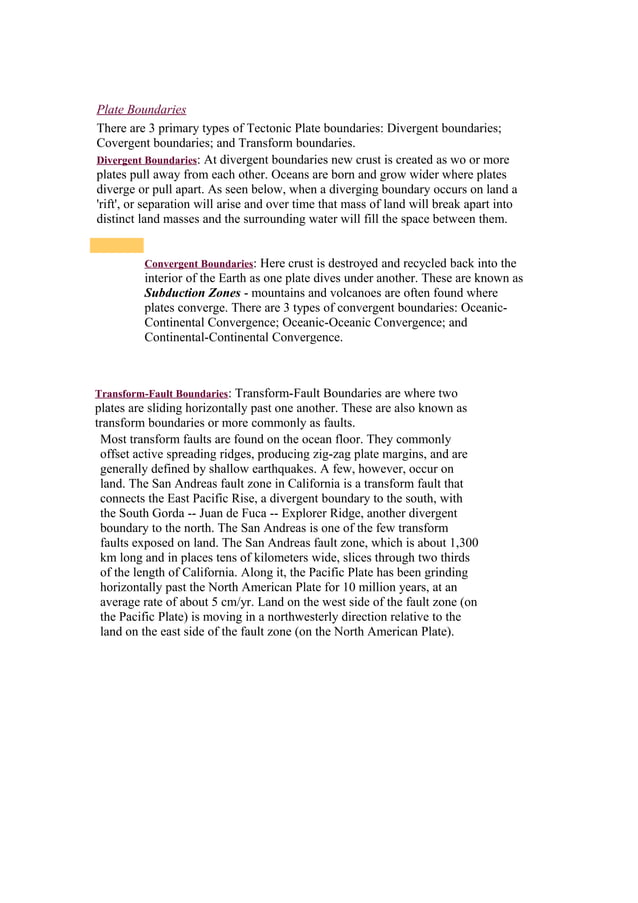 Plate boundaries | PDF