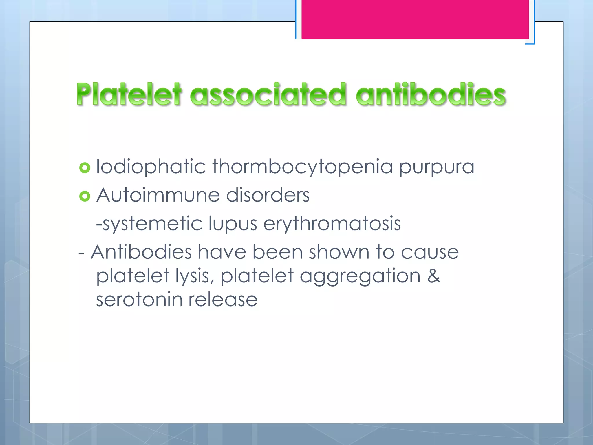 Platelet disorders | PPTX