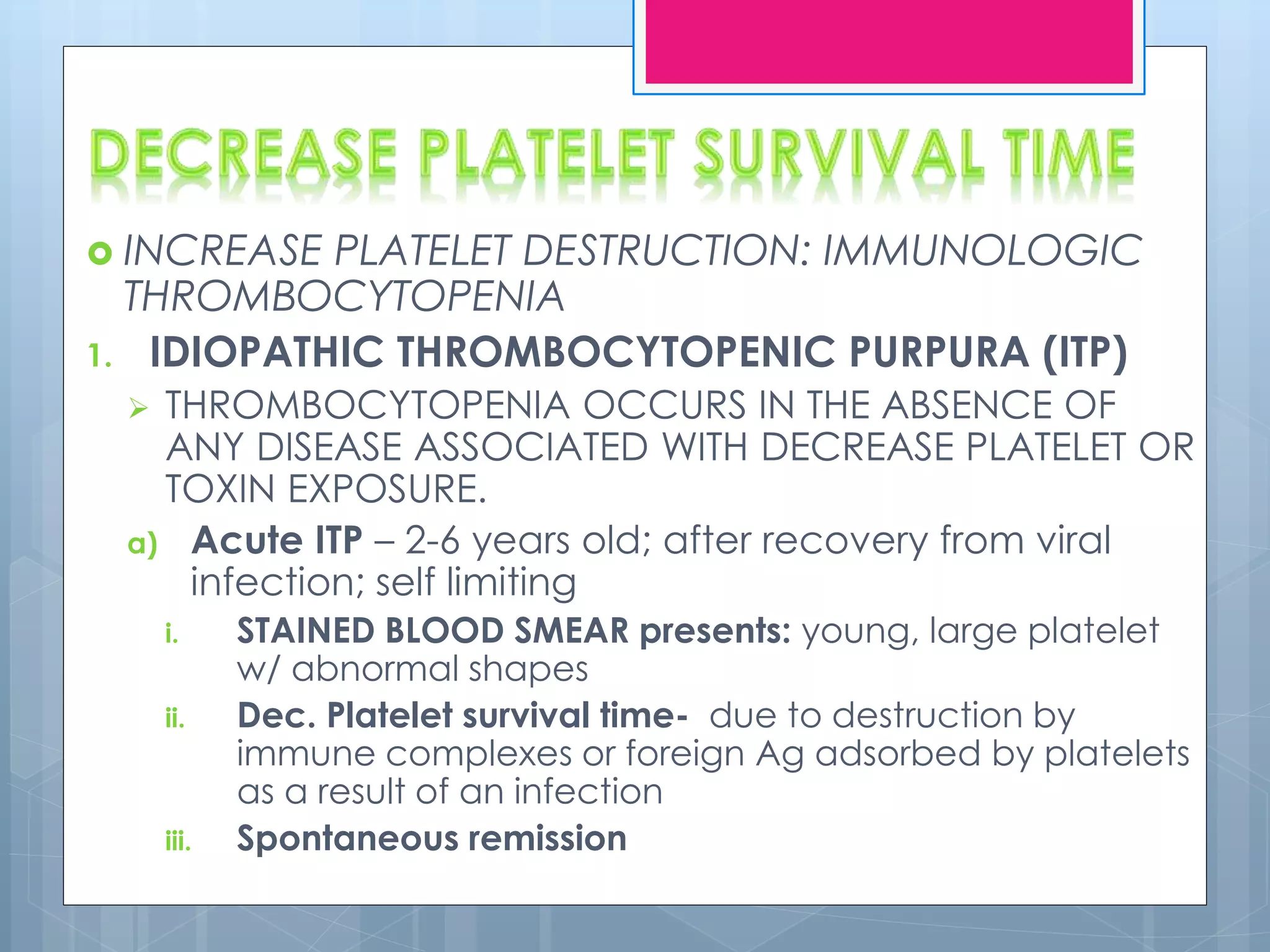 Platelet disorders | PPTX