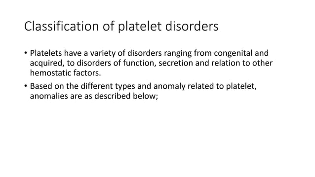 Platelet disorders summarized. ppt | PPTX
