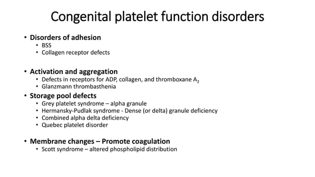 Platelet function disorders, assessment and testing.pptx