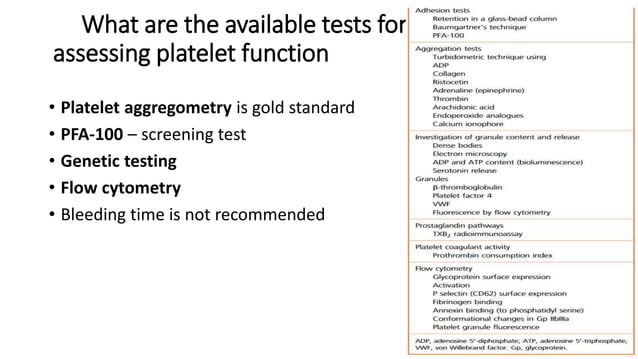 Platelet Function Disorders Assessment And Testingpptx