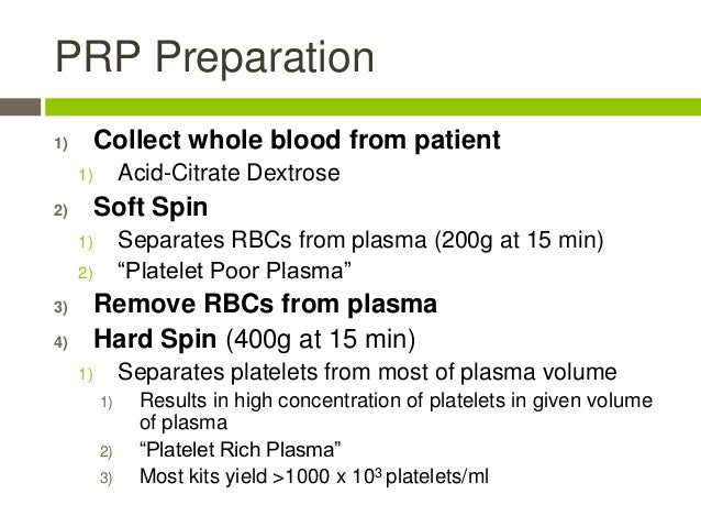 Platelet Rich Plasma (PRP) Therapy