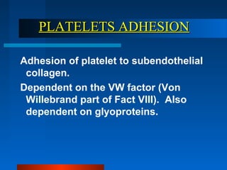 Platelets and platelets disorderz | PPT