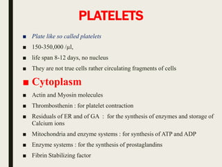 Platelets (The Guyton and Hall Physiology) | PPTX
