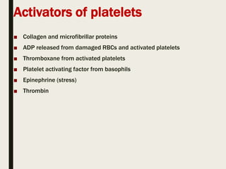 Platelets (The Guyton and Hall Physiology) | PPTX